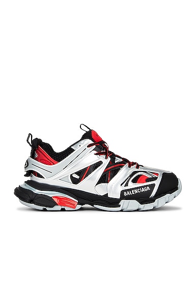 Balenciaga Track Sneaker In Grey In Black Red White & Silver - 35